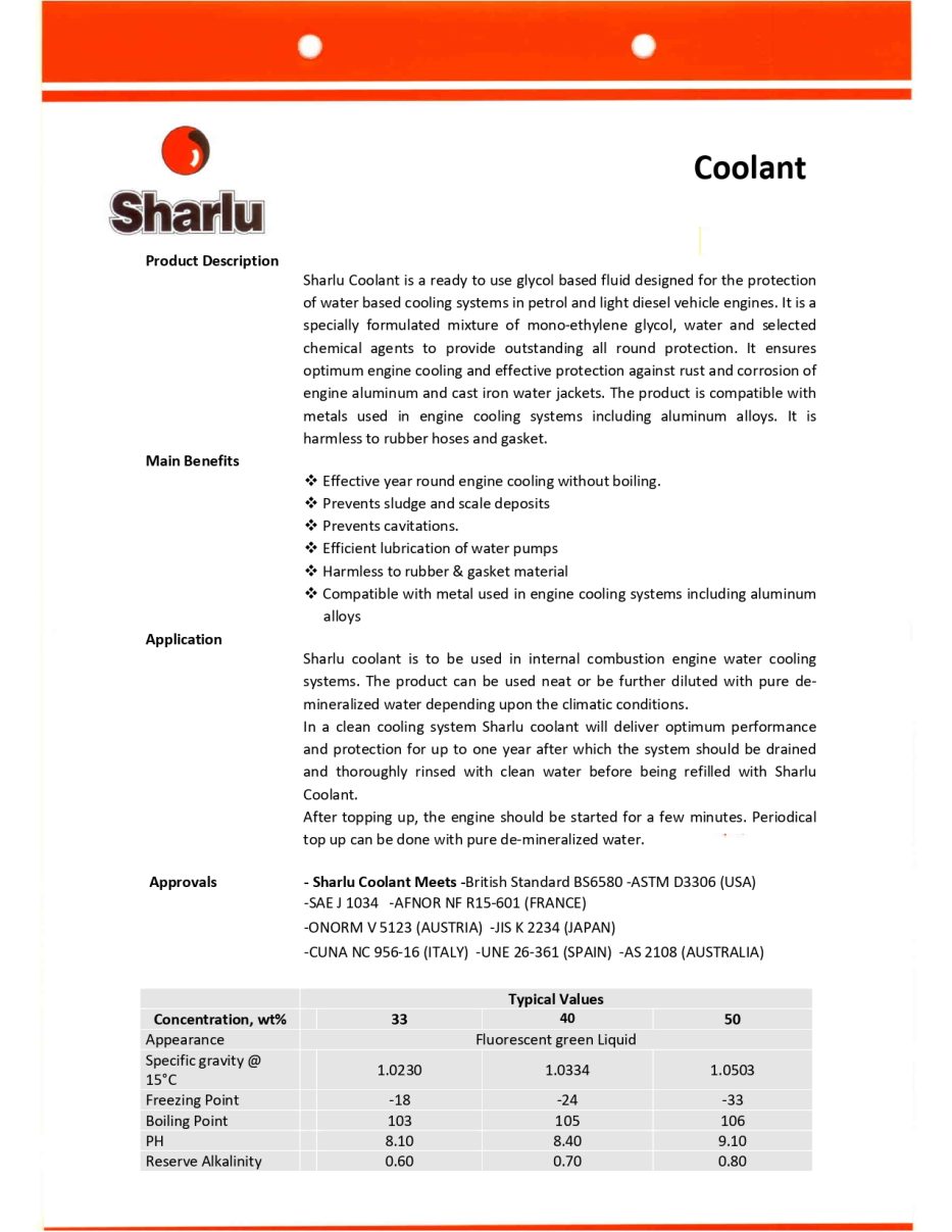 SHARLU COOLANT - Sharlu